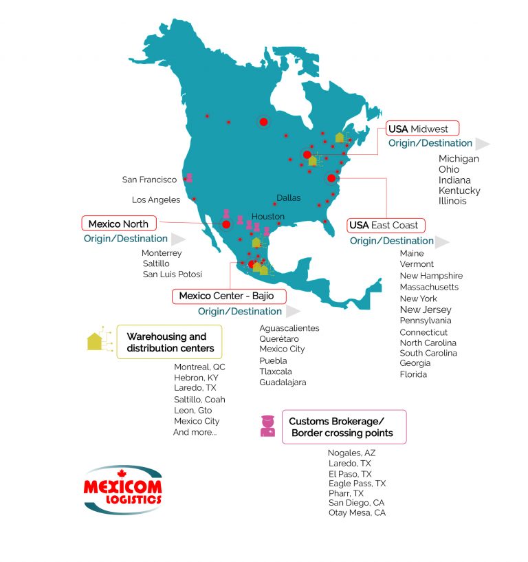 Freight shipping services between the US and Mexico - Mexicom Logistics